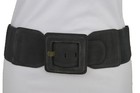 New Women Grey Faux Suede Leather Wide Elastic Fashion Hip Waist Belt ...