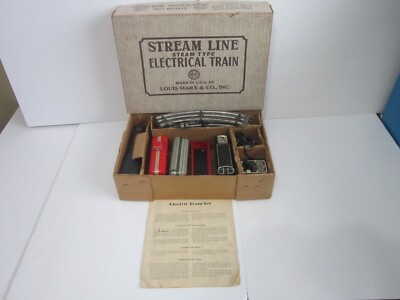 1950's Marx STREAM LINE Steam Type ELECTRICAL TRAIN Set MODEL 5622 with ...