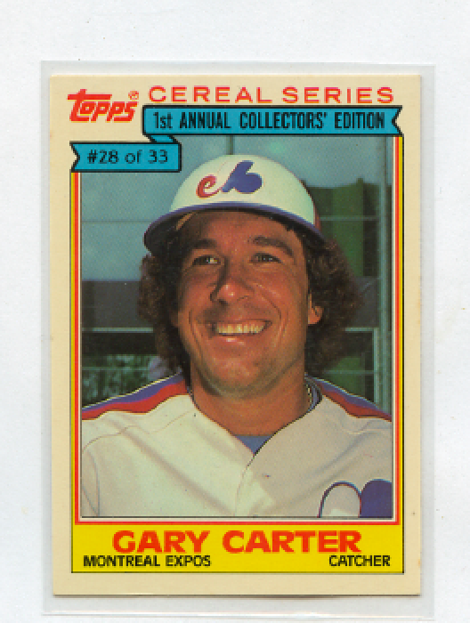 1984 TOPPS CEREAL SERIES # 28 GARY CARTER , EXPOS | eBay