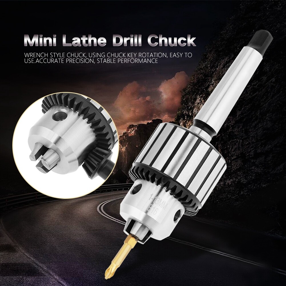 Chuck Mini-Metal Lathe Tail Stock Drill Chuck Tool MT2-B16 Morse Taper ...