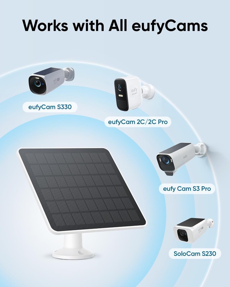 eufy Solar Panel (3W) IP65 Weatherproof for All eufyCam Outdoor ...