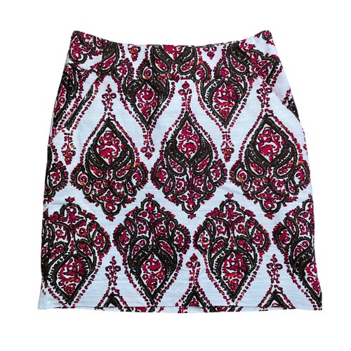 Merona Women's White Red Brown Ikat Print Mini Skirt Size 2 | eBay