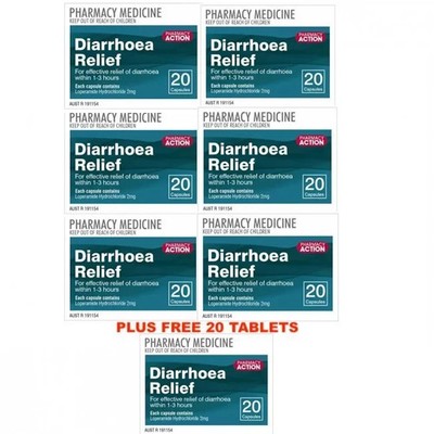 DIARRHOEA RELIEF LOPERAMIDE 2MG-SAME AS IMODIUM GASTRO STOP)-(7BOXES ...