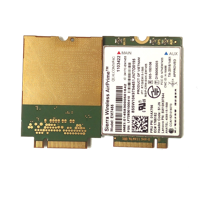 01AX756 Lenovo Thinkpad Sierra GOBI6000 EM7455 4G WWAN LTE L570 A475 ...