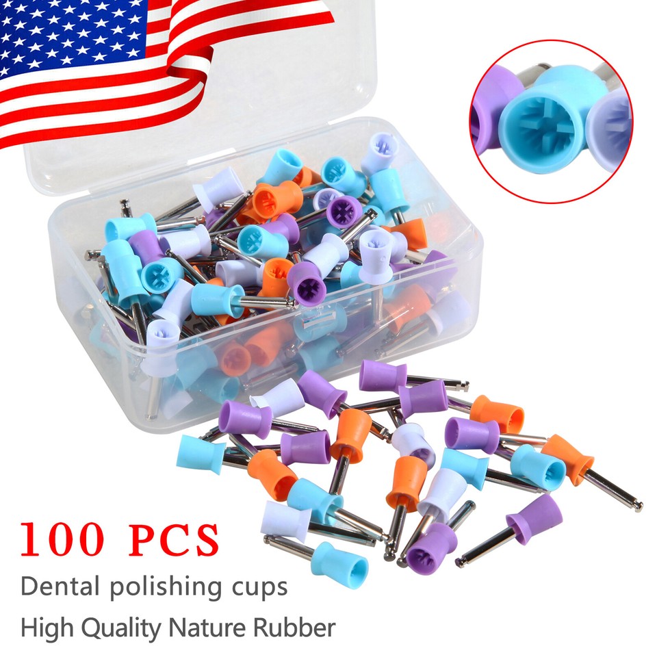 100-1000*Dental Rubber Prophy Tooth Teeth Polish Polishing Cups Latch ...