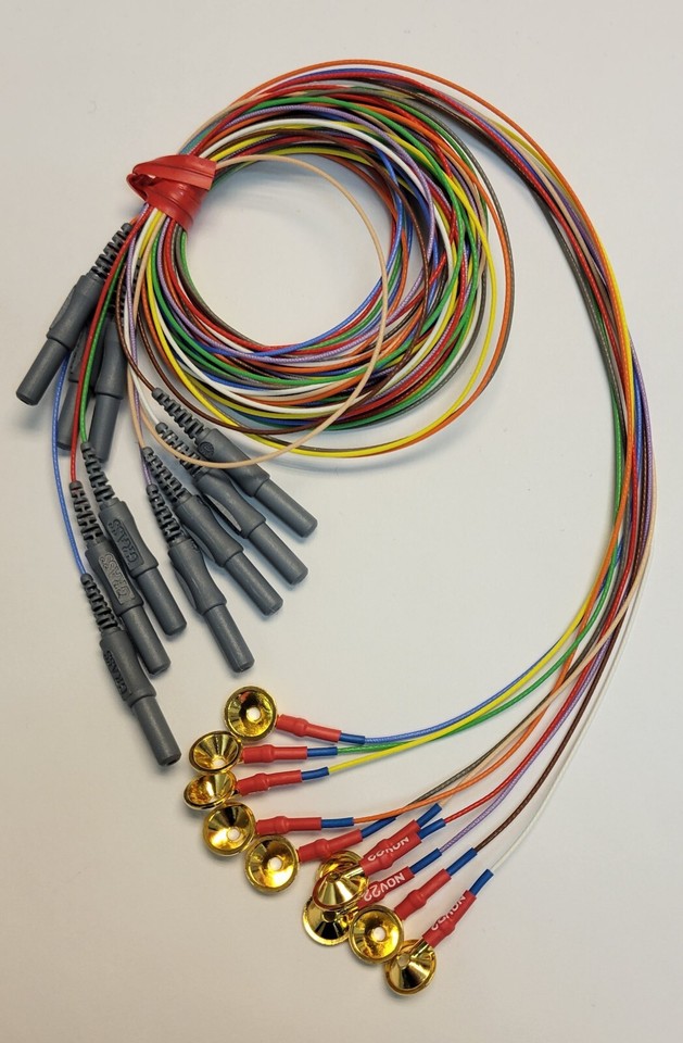 60" GRASS Gold Cup Eeg Electrodes - 10mm Sleep Studies Polysomnography ...
