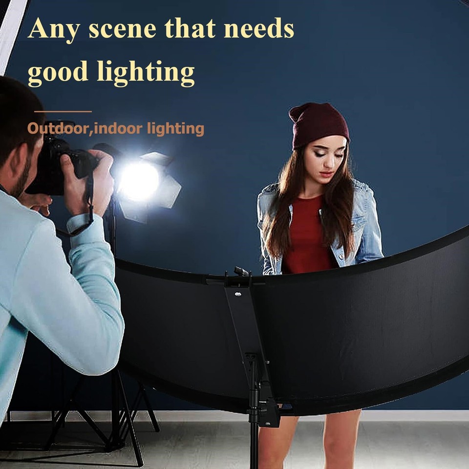 Selens 23"x70" Curved Light Studio Reflector Clamshell Portrait ...