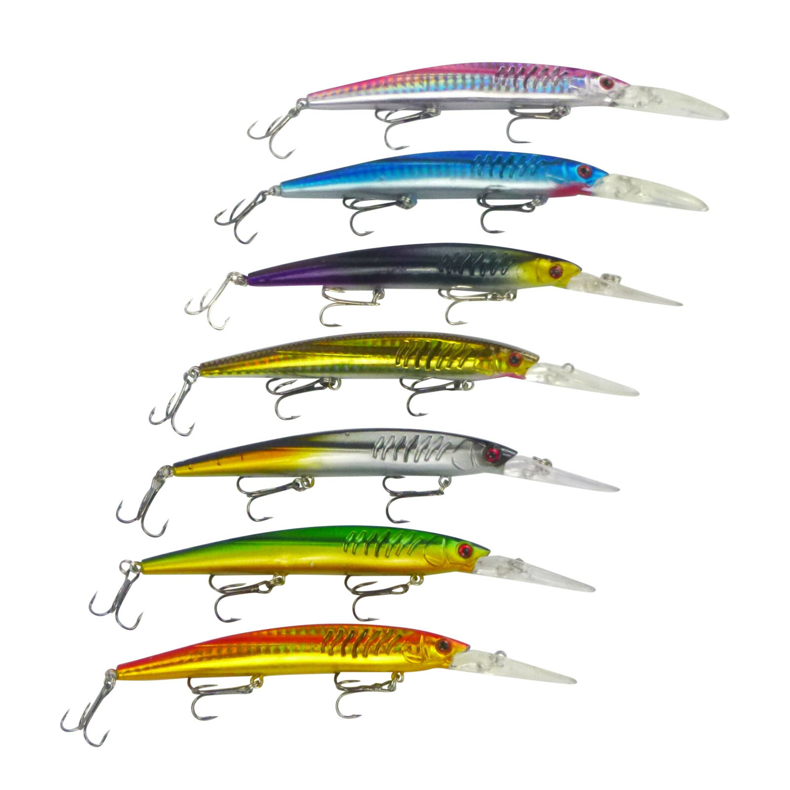 Finesse 'Flash Minnow' Blue Flash. 150mm Deep Diving Hard Body Lure ...