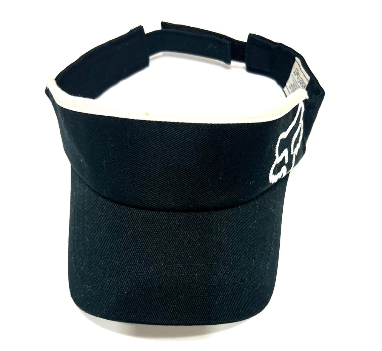 VINTAGE Fox Racing Sun Visor Cap Hat Black OSFA - Gem