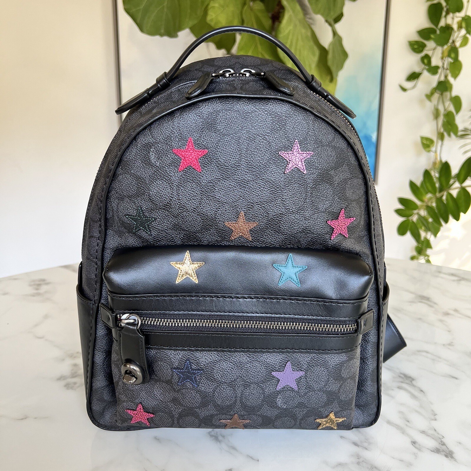 COACH Campus Backpack Signature Canvas With Star Appl… - Gem