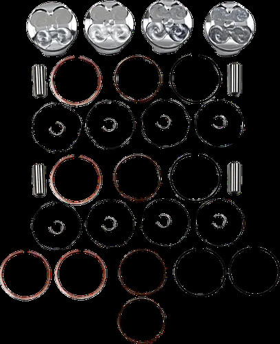 JE Piston Kit Pins FSR STD 68mm Bore 13.2:1 Kawasaki Ninja ZX6R 2003 ...