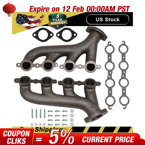 LS Swap Cast Iron Manifold Headers For Chevy Corvette Camaro LS1 & LS2 ...