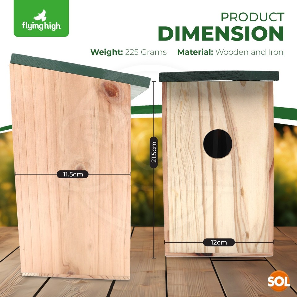 SOL 12pk Wild Bird Nesting Boxes Natural Look 21.5x12x11.5cm Durable ...
