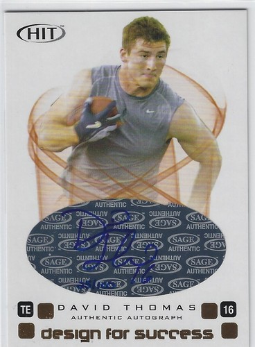 DAVID THOMAS TEXAS LONGHORNS SAGE HIT DESIGN SUCCESS AUTO AUTOGRAPH ...