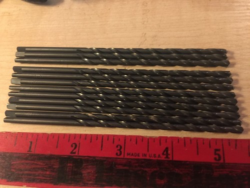 12 New Chicago Latrobe, TRW, Black Oxide Drill Bits 5/16"x 5 3/8", Tang ...
