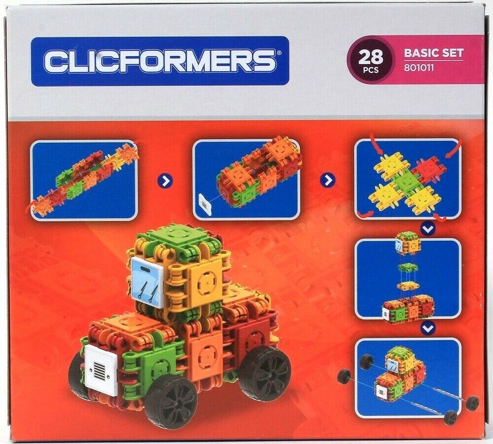 Clicformers 801011 Basic Click Building Set 28 Multi Colored Pieces ...