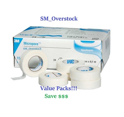 3M Micropore Hypoallergenic White Surgical Tape 1530-0 1/2" X 10yd | eBay