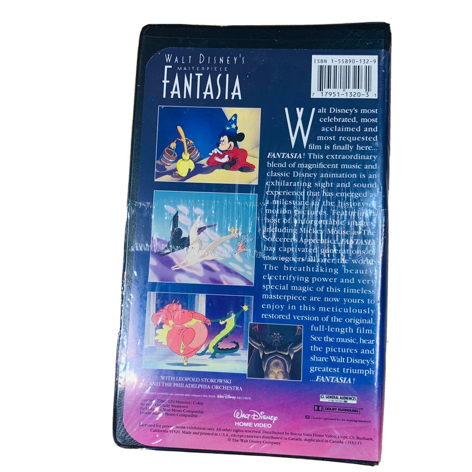 Walt Disneys Fantasia VHS Movie Factory Sealed 🌟 717951132031| eBay