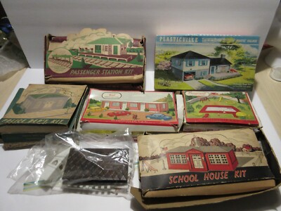 Vintage Plasticville LOT 1950s Motel Split Level Home Playground 7 Sets ...