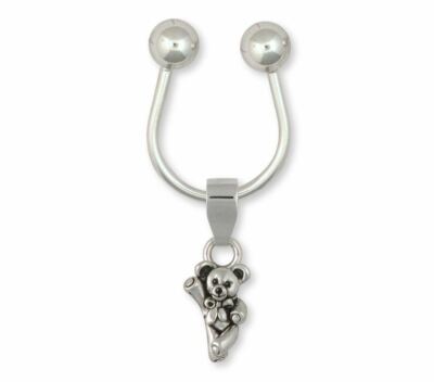 Teddy Bear Key Ring Jewelry Sterling Silver Handmade Teddy Bear Key ...