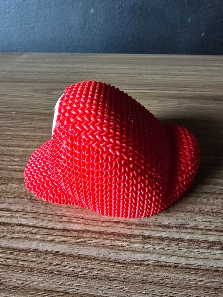 3D Printed Knitted Style Red Cap Figure – Handmade Retro Gaming ...