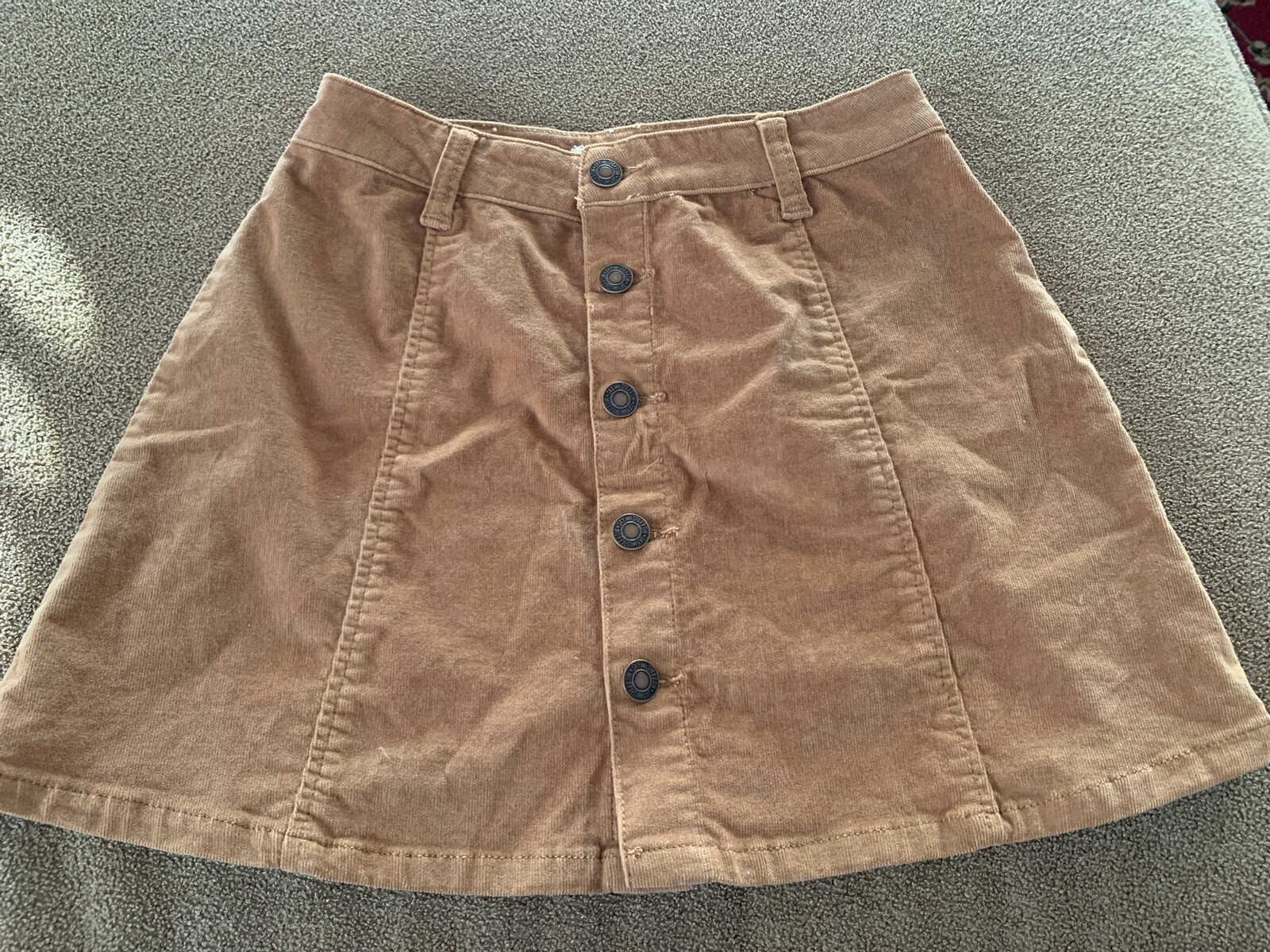 Sky And Sparrow Brown Button Corduroy Skirt Size 1 Stretch (BB) | eBay