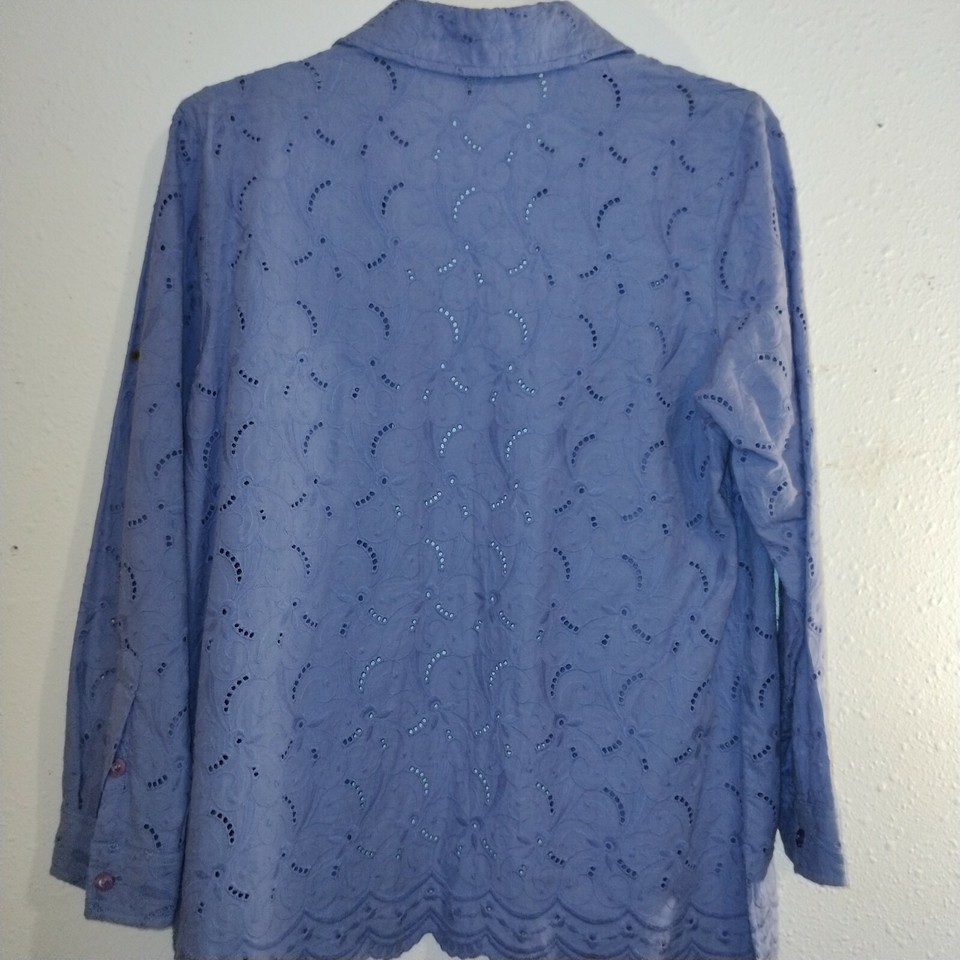 Drapers & Damons 2 Pc Eyelet Button Up & Tank Shirts Petit Small ...