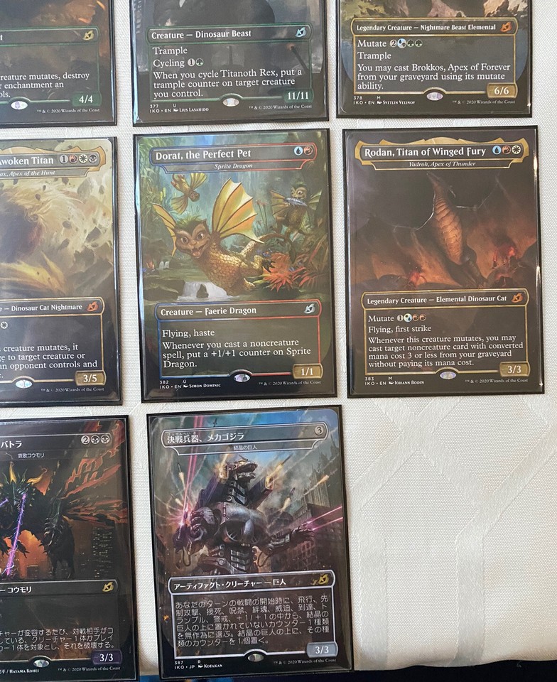 Complete Set (19) Godzilla *Non-Foil* Magic Cards MT/NM Dbl. Sleeved ...