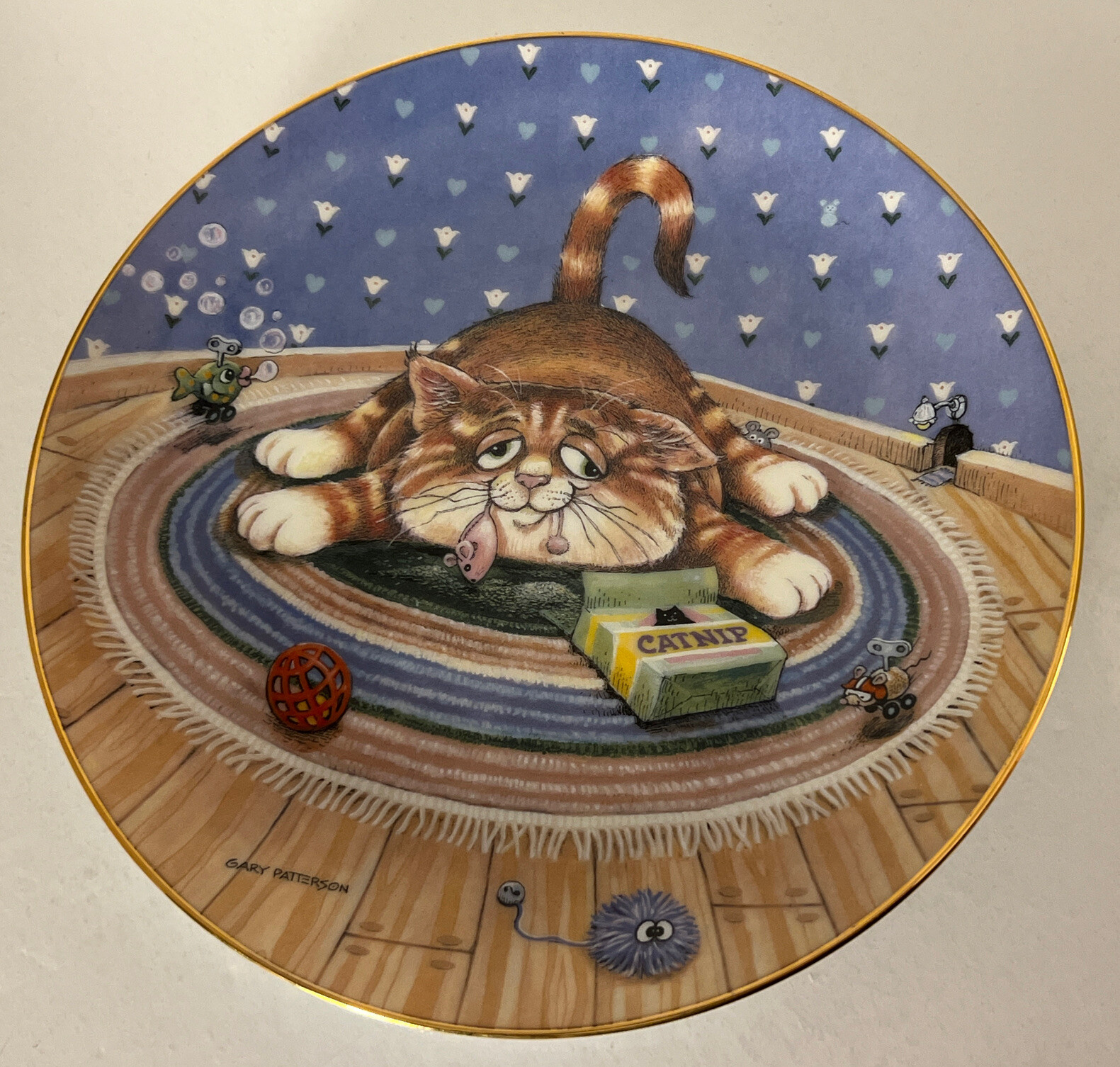 Gary Patterson Comical Cats Collector’s Plate, Danbury Mint, “Happiness ...