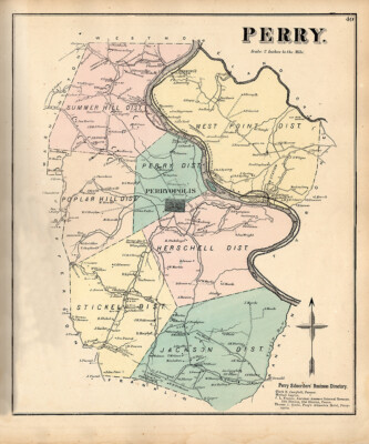 1872 Map of Perry Township Fayette County PA | eBay