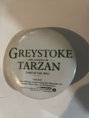 Greystoke Legend of Tarzan ~ Warner Bros Pin Back Button Badge | eBay