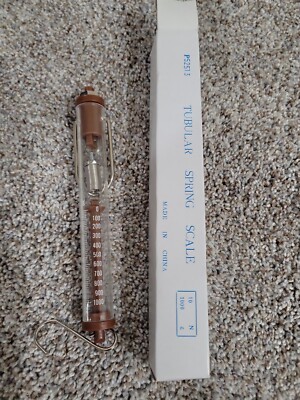 Tubular Spring Scale 1000 Grams (1 Kilogram) / 10 Newtons, Color: Brown ...