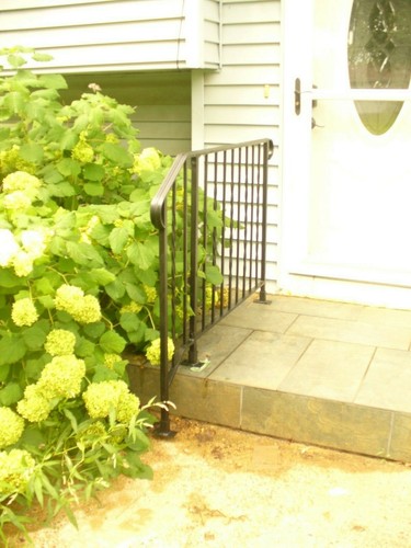 Railing for a steps with one step and 2 Ft to.4 Ft . landing custom ...