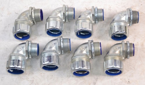Lot of 8 Thomas & Betts 90° 1" LiquidTight Flex Conduit Connector 5334 ...