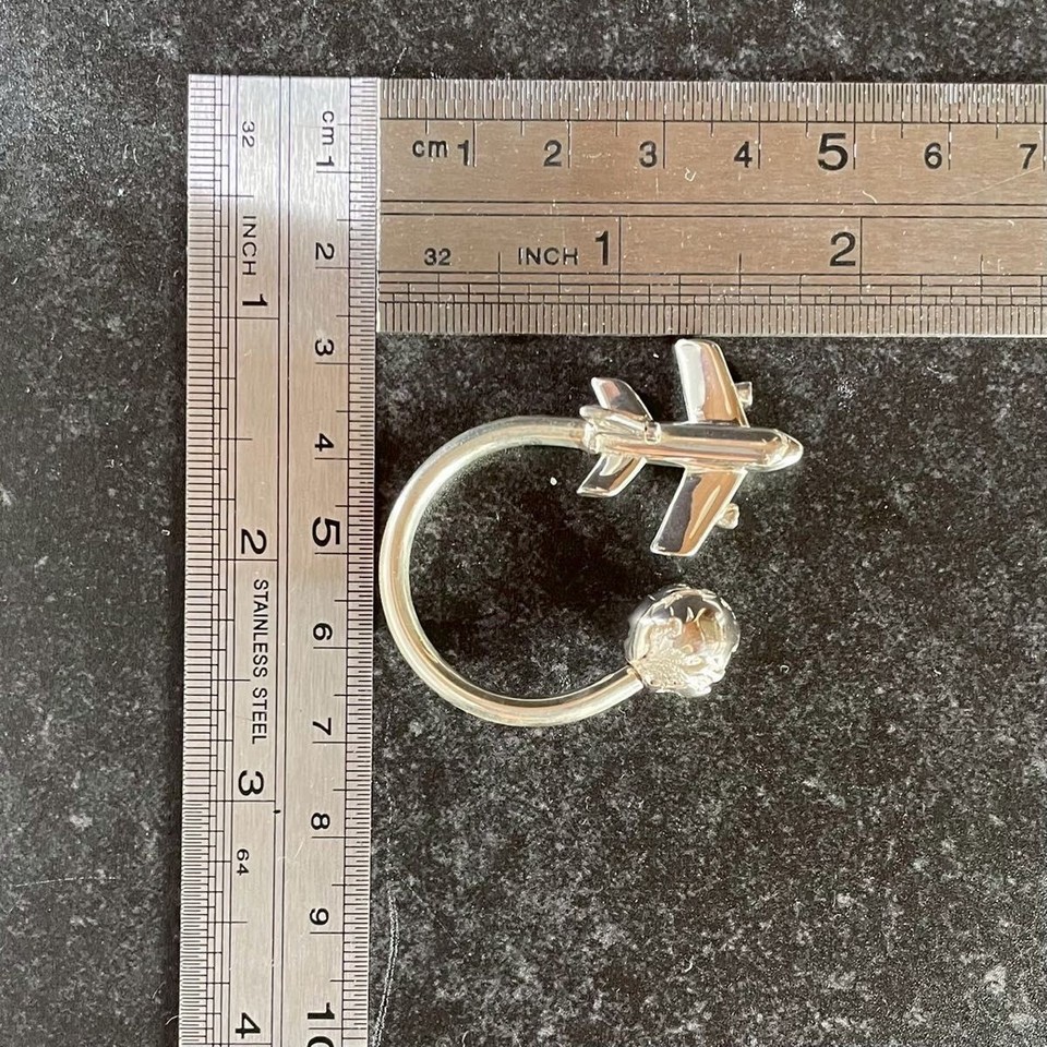 Authentic Tiffany & Co. Plane Globe Airplane Key chain Key Ring Silver ...
