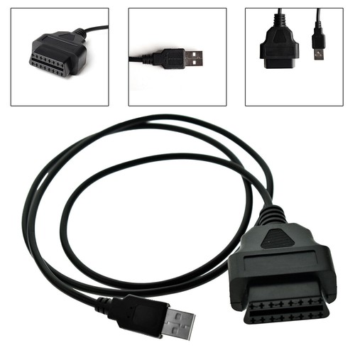 1pc 16-Pin OBD2 To USB Port Diagnostic Extension Adapter Cable ...
