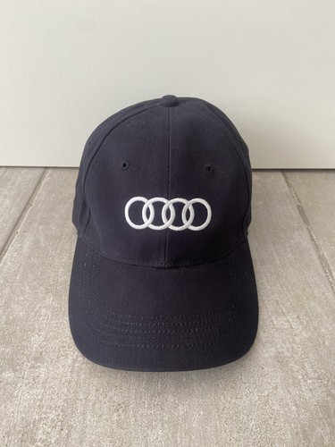 Audi Black Strapback Hat Cap 4 Rings Logo Euro Sports Car Cotton ...