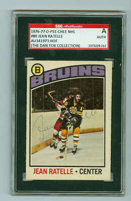 Jean Ratelle Autographed 1976-77 O-Pee-Chee #80 Bruins SGC Authentic ...