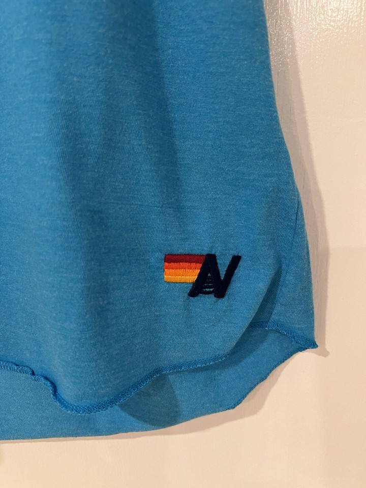 Aviator Nation Bright Blue Tank Top Size L with Smiley Face | eBay