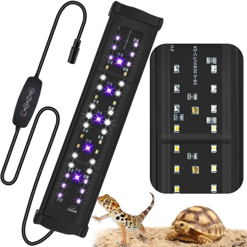 20.0 UVB LED Reptile Light 15W with Dimming & Timer, 11" 15W, Black | eBay