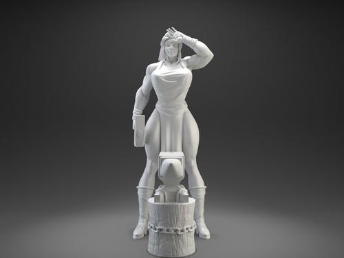 Blacksmith Anime Sexy Girl Unpainted Unassembled 3D printed Resin Model ...
