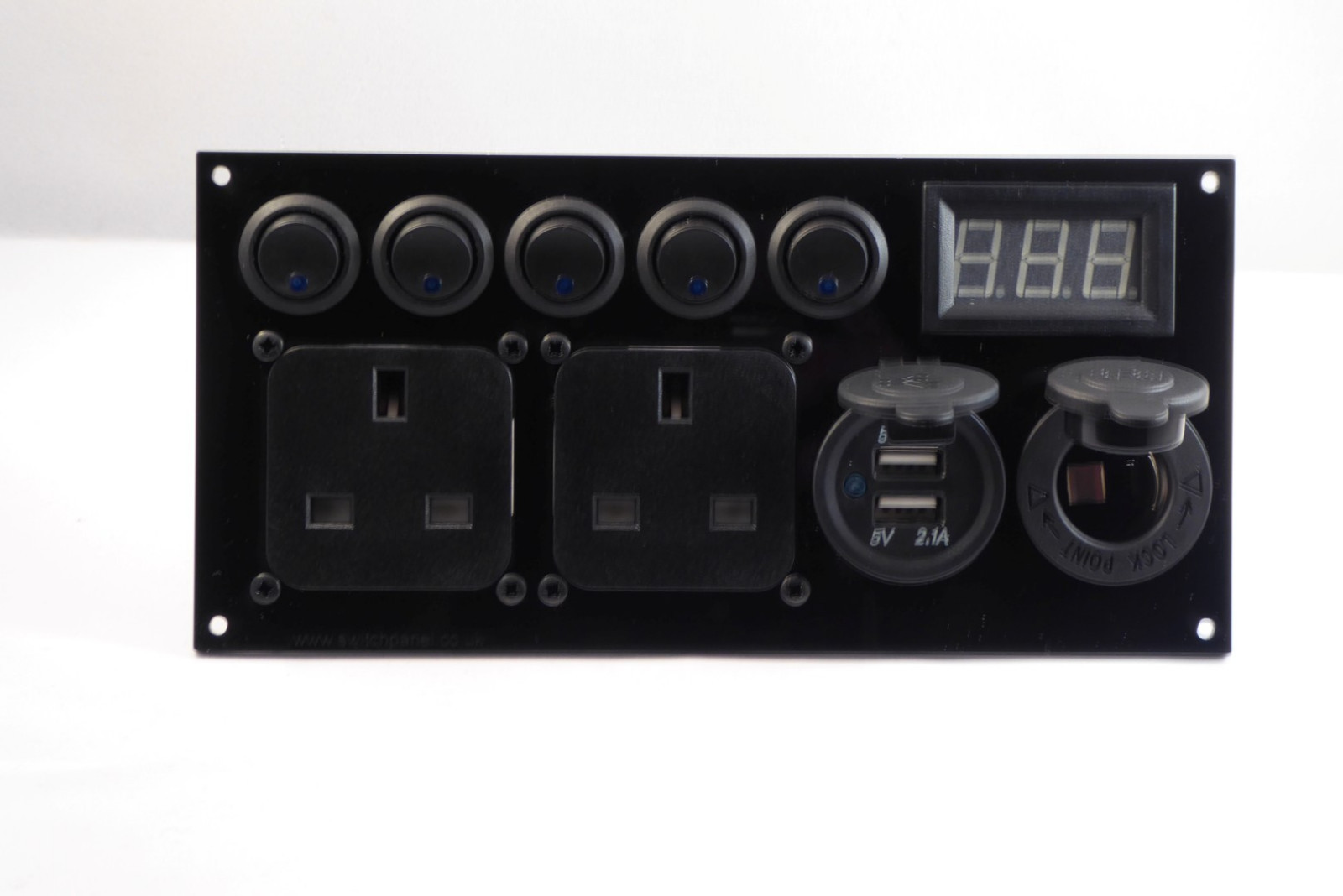 Campervan Camper Switch Panel 12V/240V USB Battery Monitor | eBay.de