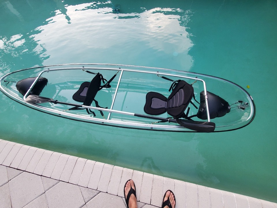 Crystal Kayak - Transparent See-Through Clear Canoe/Kayak 2-Person ...