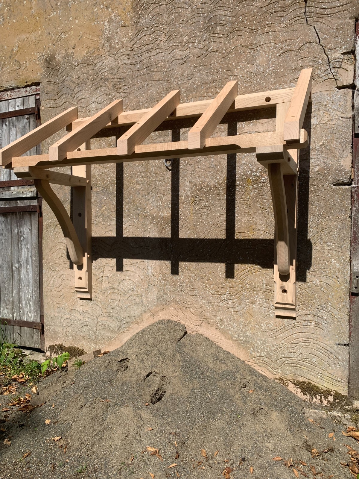 Green oak flat roof single pitch porch canopy kit door canopy | eBay UK