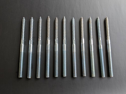 1/2 Price M8 x 120mm Steel zinc plated Wood to Metal Dual Thread Dowel ...