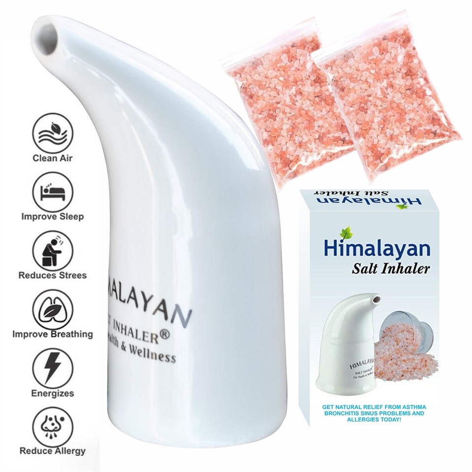 2X Himalayan Salt Inhaler Dry Salt Therapy Salt Pipe Natural Inhale ...