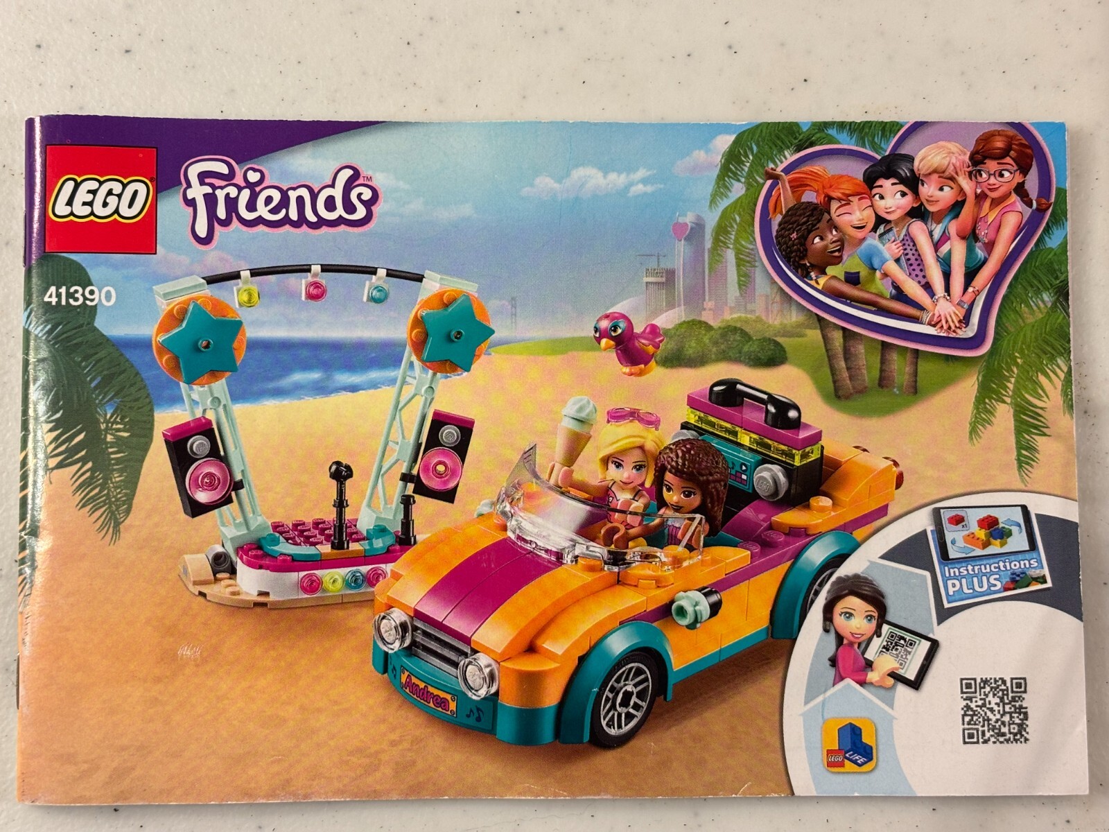 Lego Friends 41390 Andrea's Car & Stage Complete w/ Manual NO Box | eBay