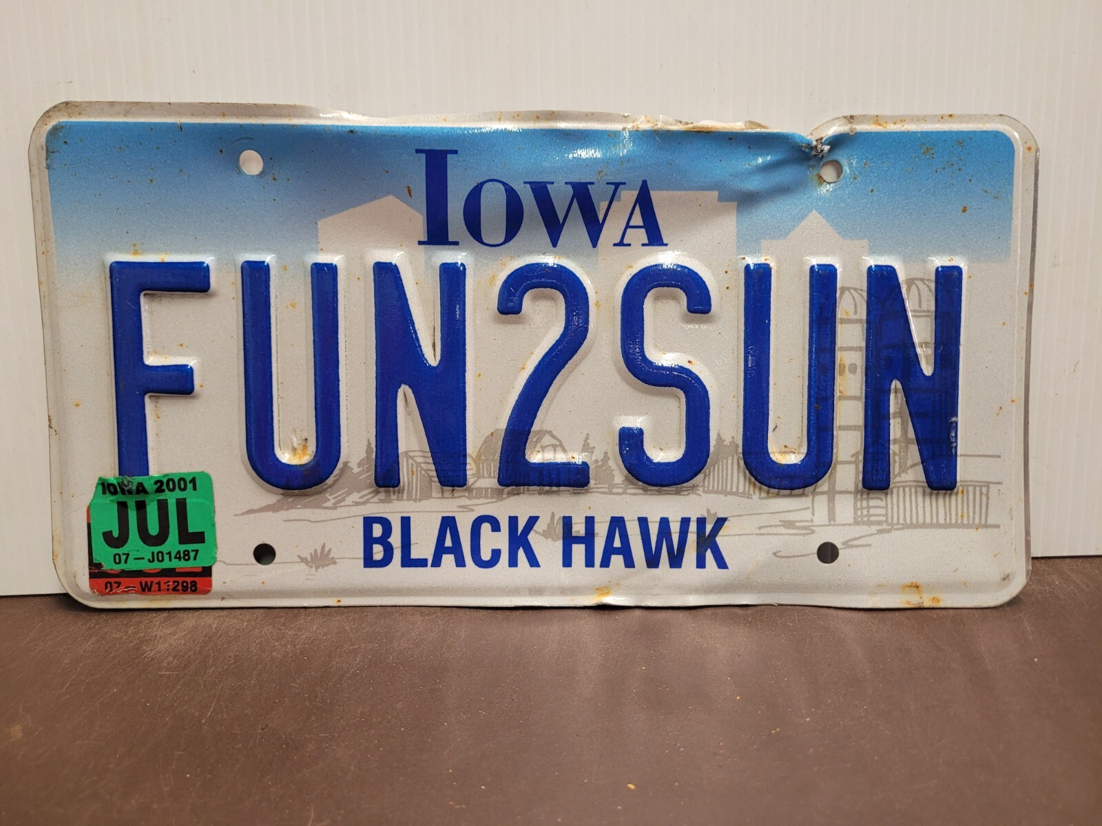 2001 Iowa VANITY FUN2SUN License Plate Tag Original | eBay