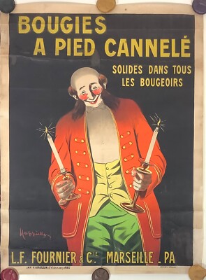 Bougies A Pied Cannele Original 1912 French Advertisement Poster by ...