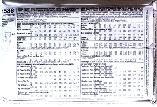 Princess Seam Dress Simplicity Sewing Pattern 1586 Size 20w - 28w UC ...